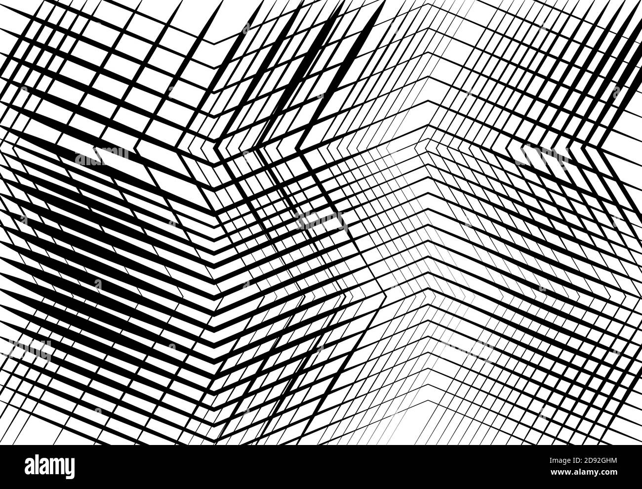 Zig-zag, criss-cross, serrated, crinkled angular grid, mesh, lattice or ...