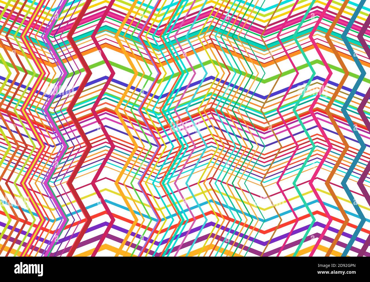 Vivid, vibrant zig-zag, criss-cross, serrated, crinkled angular grid ...