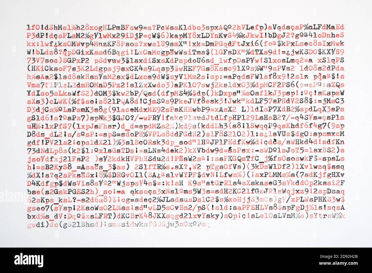 Close-up of characters written with a typewriter Stock Photo - Alamy