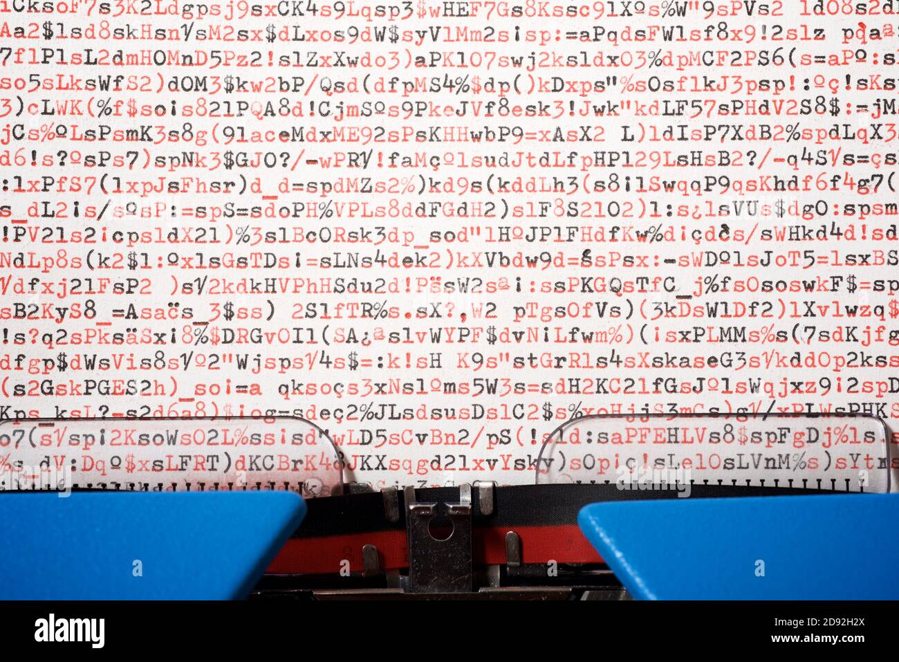 Close-up of characters written with a typewriter Stock Photo - Alamy