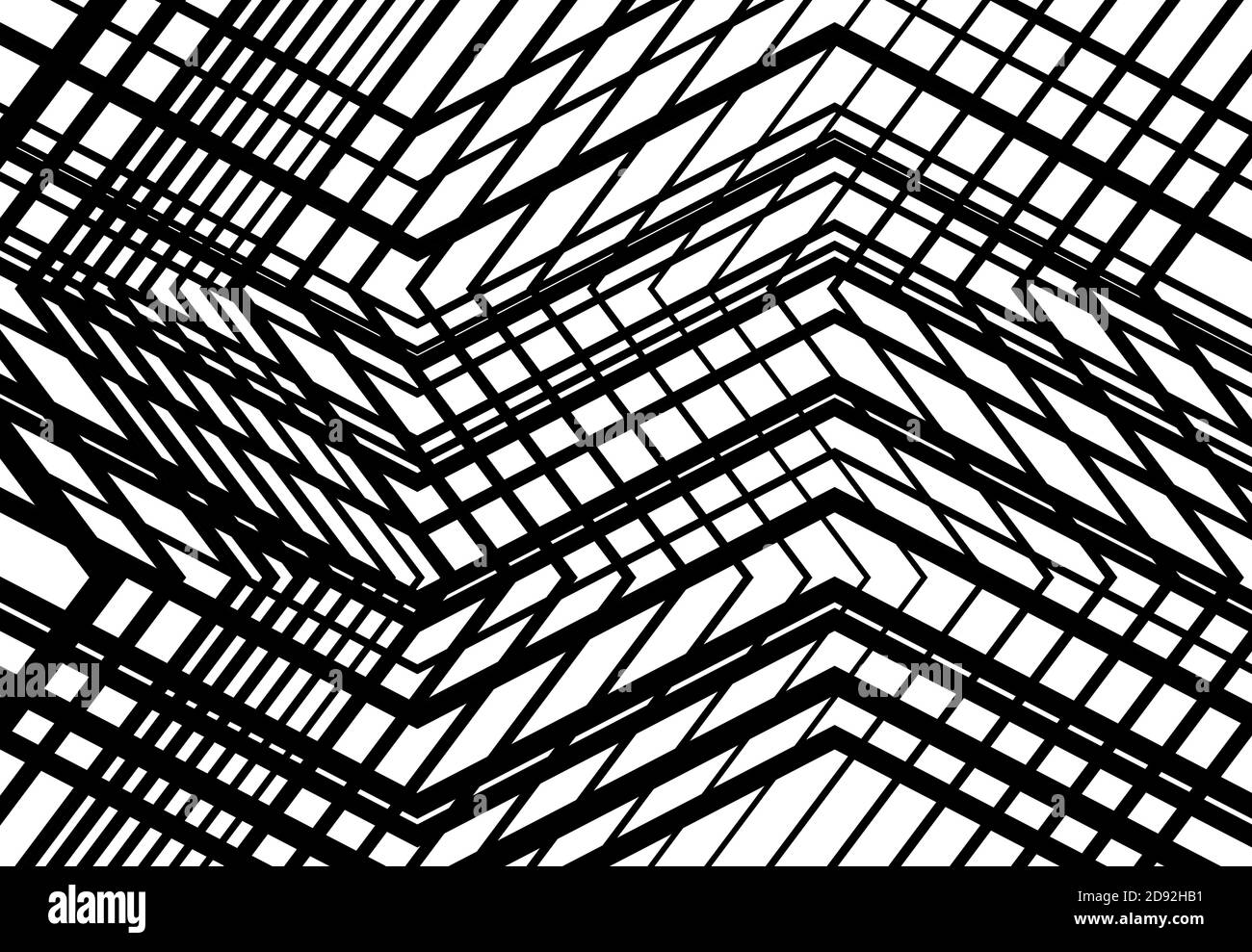 Zig-zag, criss-cross, serrated, crinkled angular grid, mesh, lattice or grating, grill of random ...