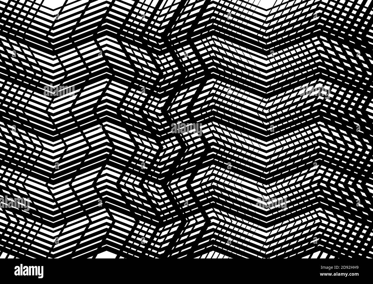 Zig-zag, criss-cross, serrated, crinkled angular grid, mesh, lattice or ...