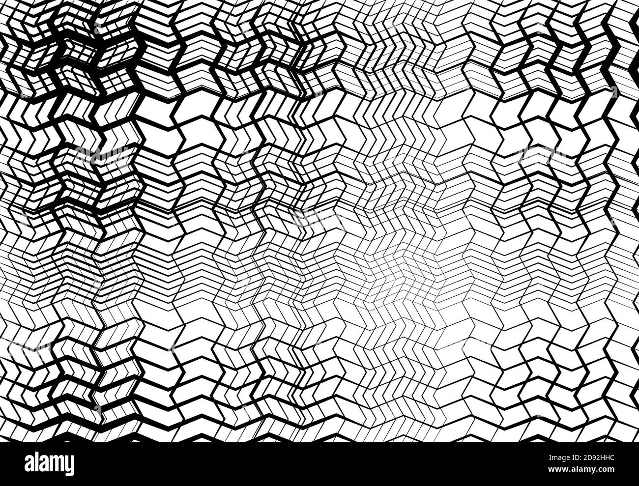 Zig-zag, criss-cross, serrated, crinkled angular grid, mesh, lattice or ...