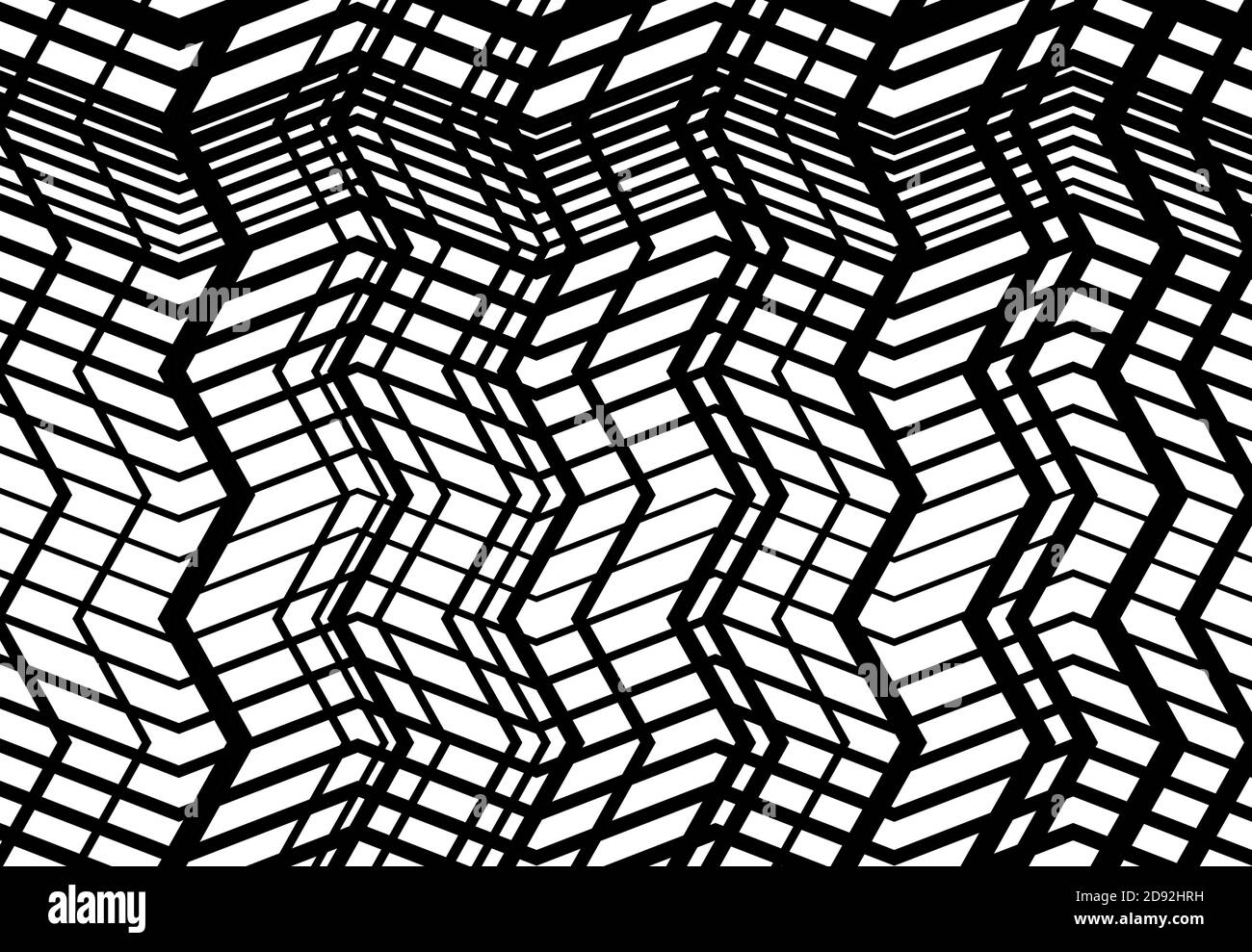 Zig-zag, criss-cross, serrated, crinkled angular grid, mesh, lattice or ...