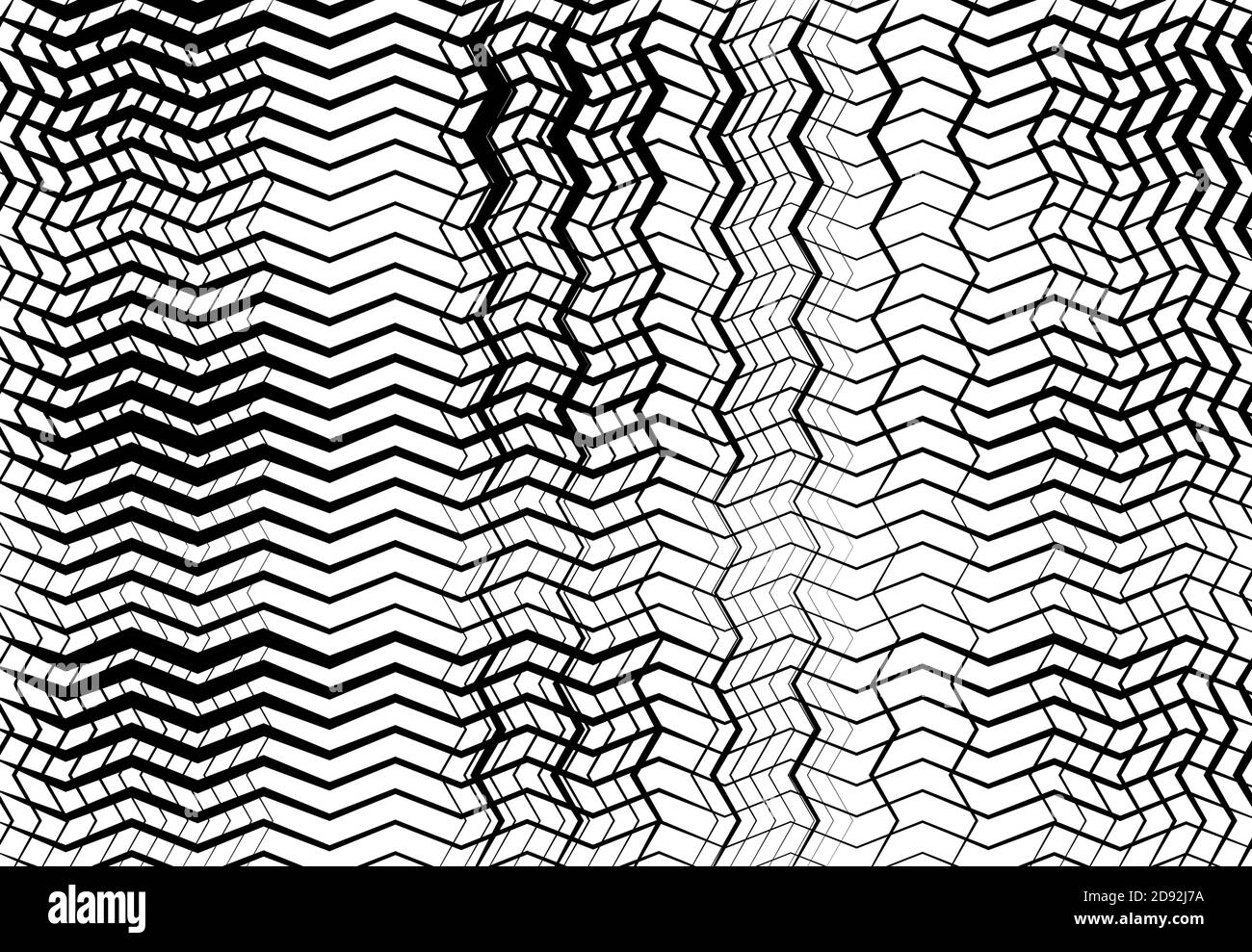 Zig-zag, criss-cross, serrated, crinkled angular grid, mesh, lattice or grating, grill of random ...