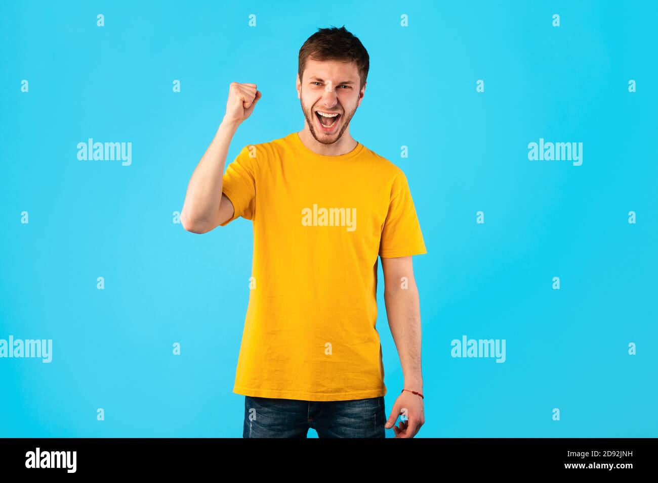 Happy yelling hi-res stock photography and images - Alamy