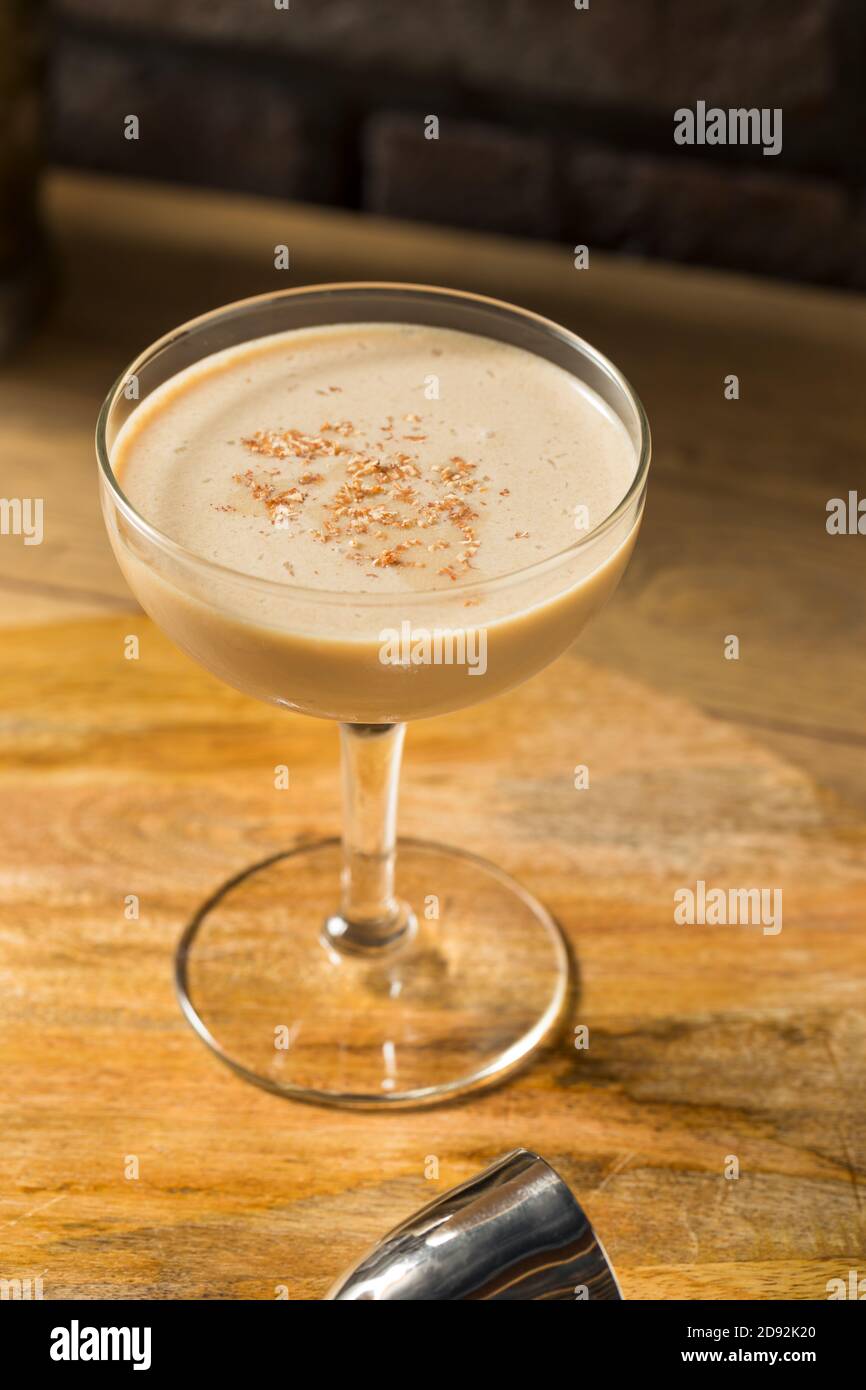 Boozy Refreshing Brandy Alexander Cocktail with Creme de Cacao Stock ...