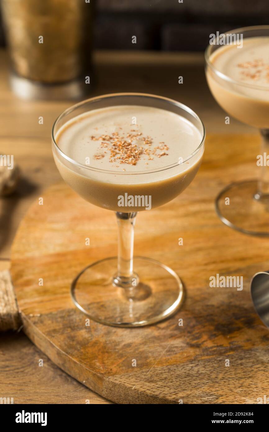 Boozy Refreshing Brandy Alexander Cocktail with Creme de Cacao Stock ...