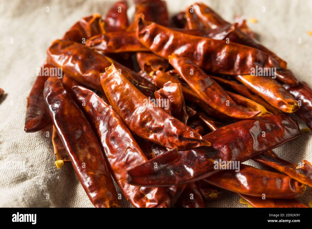 Organic Spicy Red Indian Peppers Ready to Cook With Stock Photo - Alamy