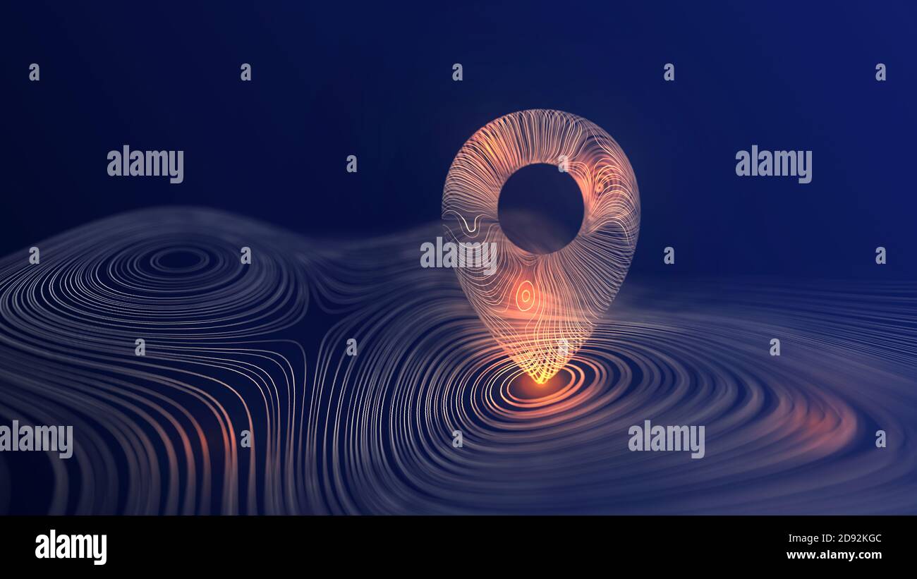 Geolocation target. 3d city geo-target and localization background. 3D ...