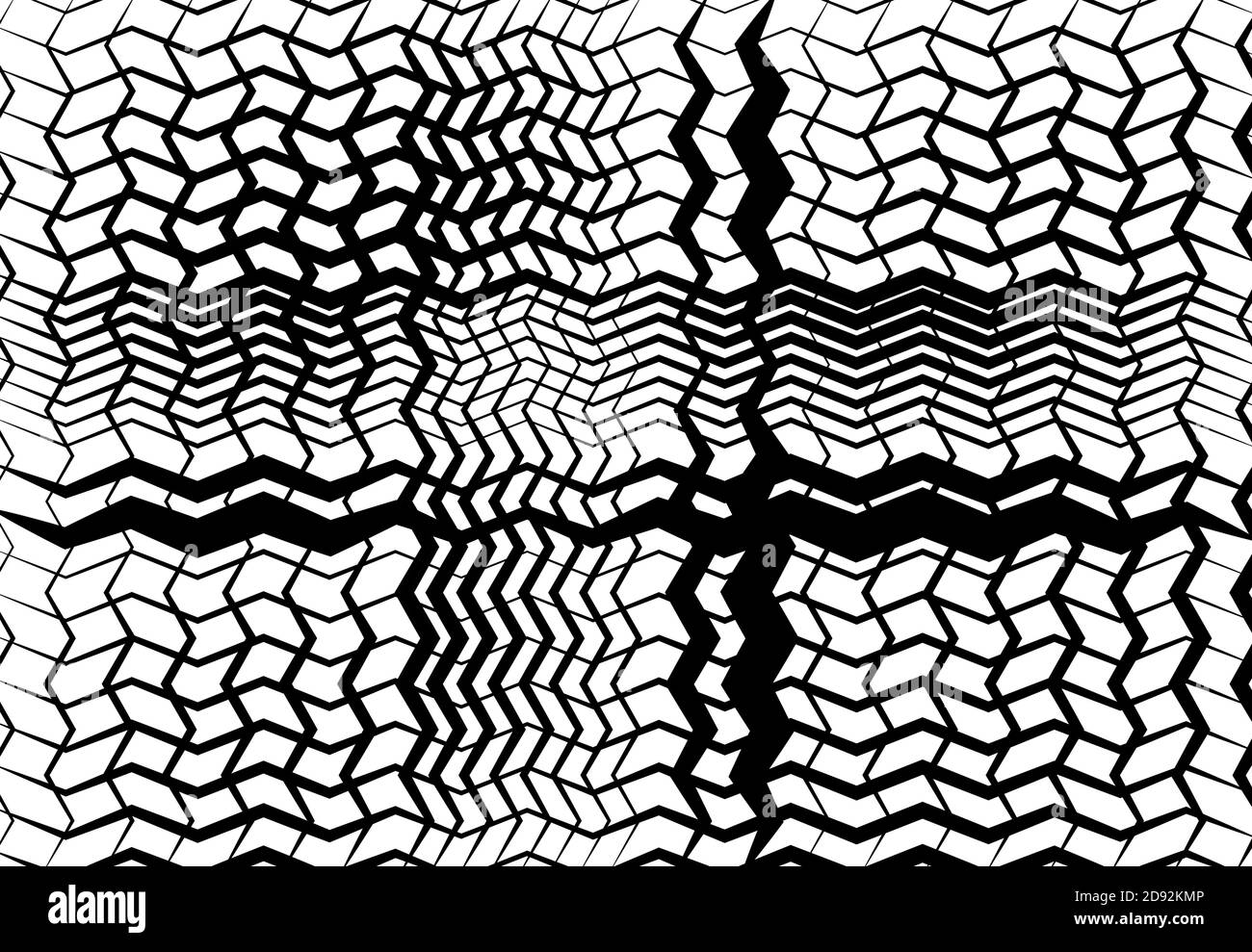 Zig-zag, criss-cross, serrated, crinkled angular grid, mesh, lattice or ...