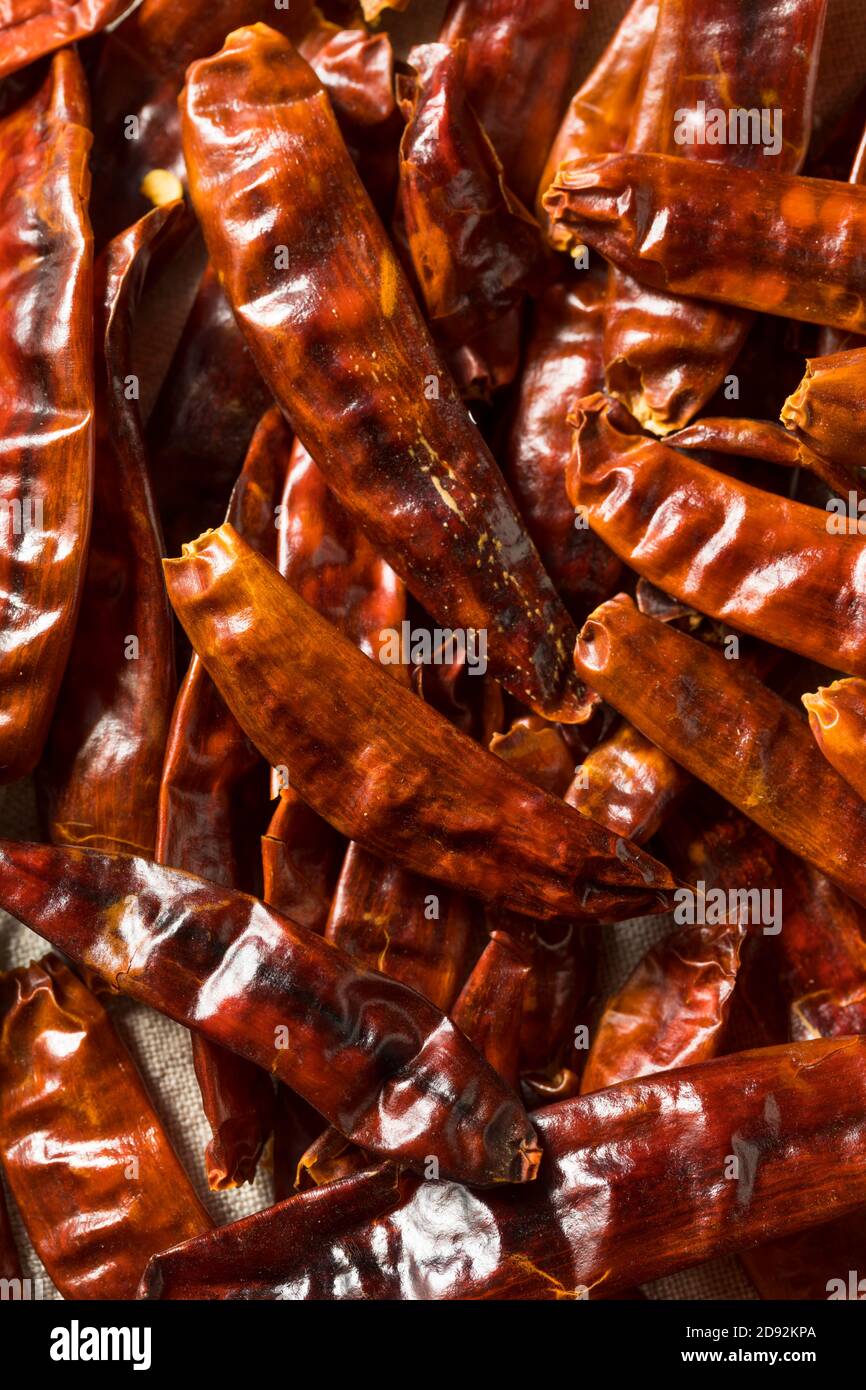 Organic Spicy Red Indian Peppers Ready to Cook With Stock Photo - Alamy