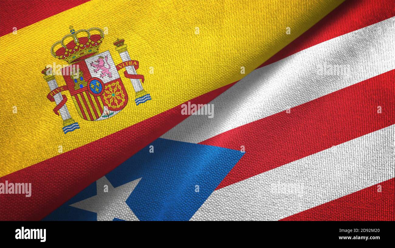 Spain puerto rico flag hi-res stock photography and images - Alamy