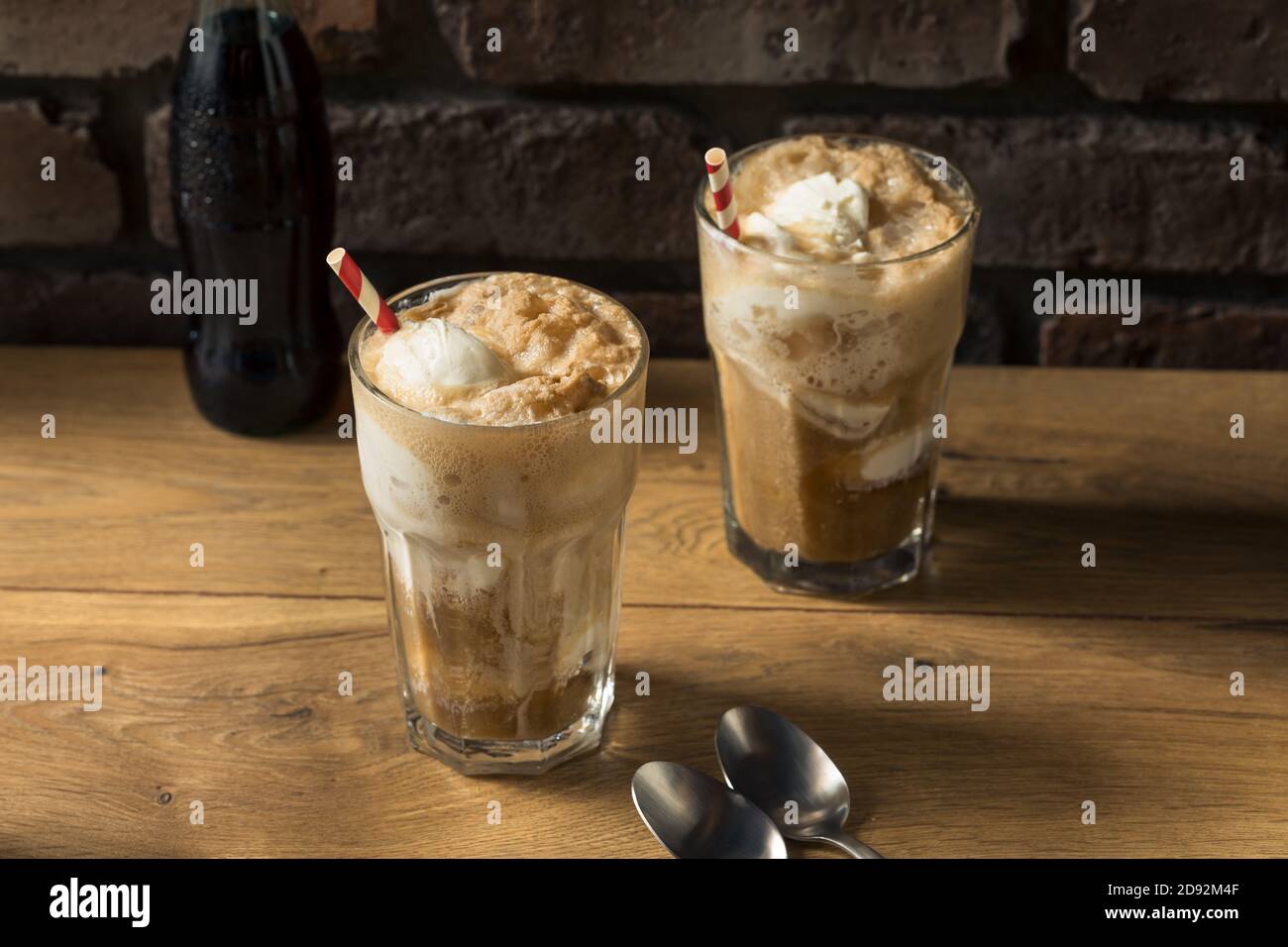 Homemade Brown Cow Ice Cream Float with Cola Stock Photo - Alamy