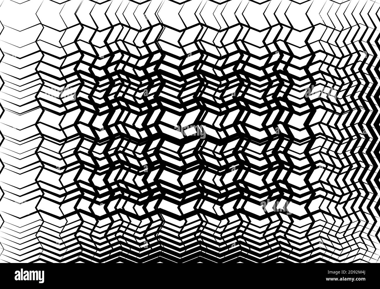 Zig-zag, criss-cross, serrated, crinkled angular grid, mesh, lattice or ...