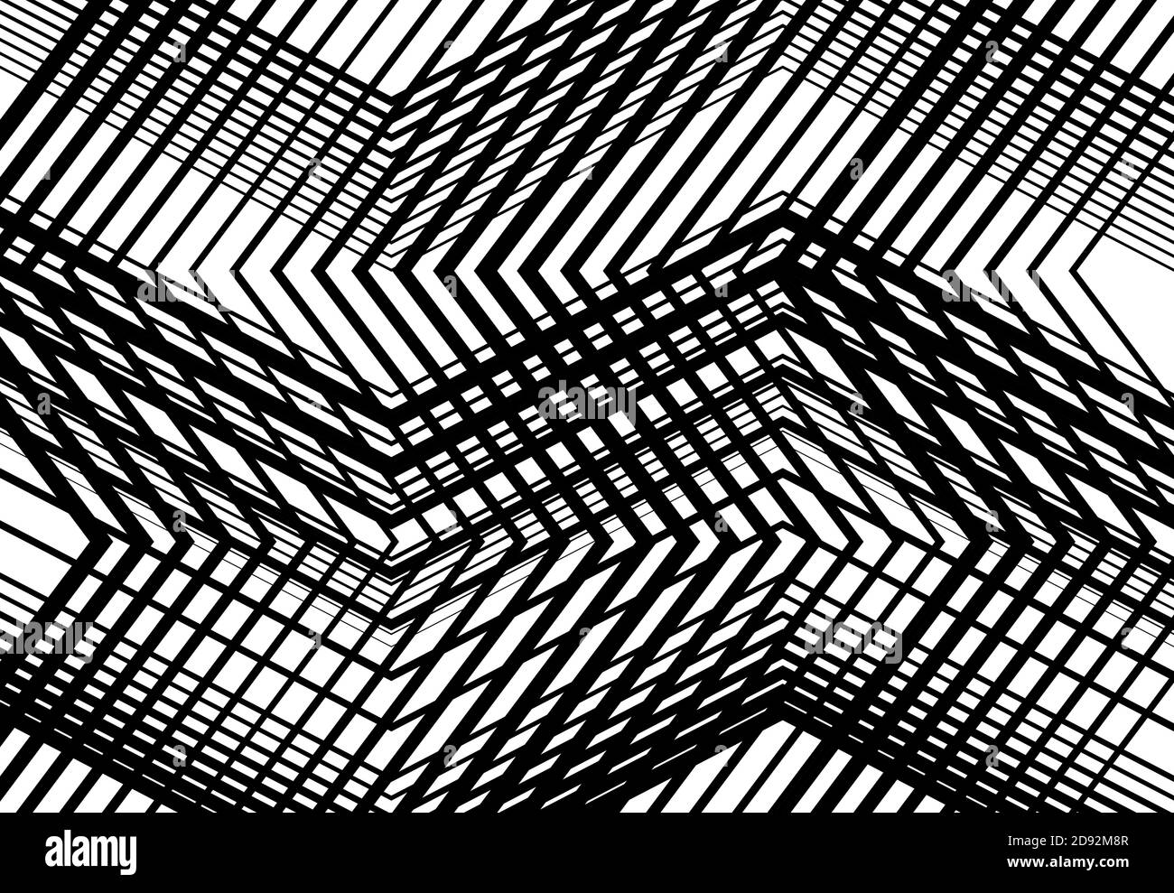 Zig-zag, criss-cross, serrated, crinkled angular grid, mesh, lattice or grating, grill of random ...