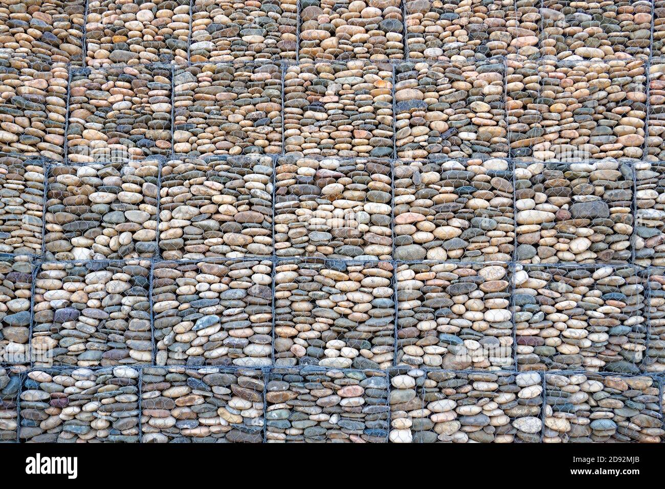 Stone wall in wire mesh hi-res stock photography and images - Alamy