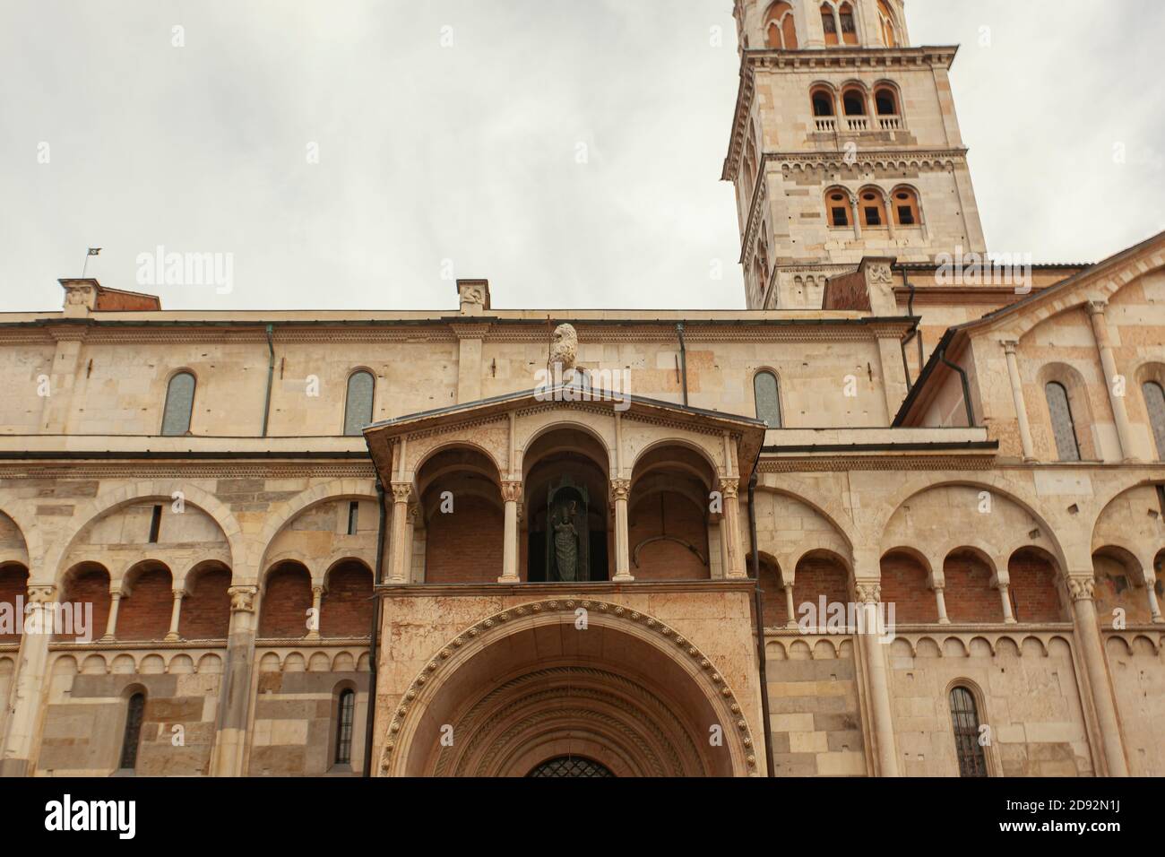 Detail of Modena's Duomo in Italy, the most important church in the ...