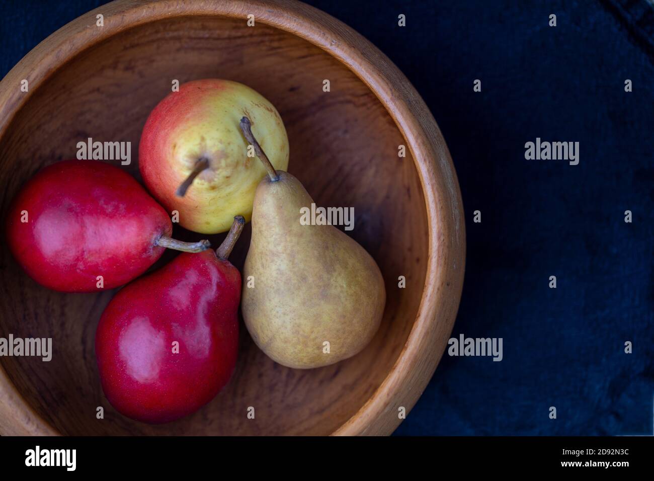 table top collection of Pears, Red Anjou, Bosc, and Comic Stock Photo ...