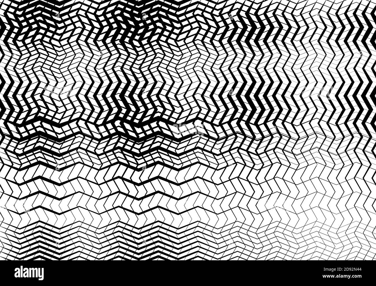 Zig-zag, criss-cross, serrated, crinkled angular grid, mesh, lattice or ...