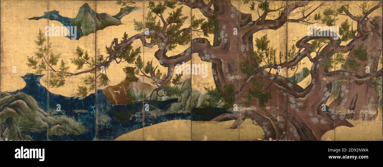 Kano Eitoku - Cypress Trees Stock Photo - Alamy