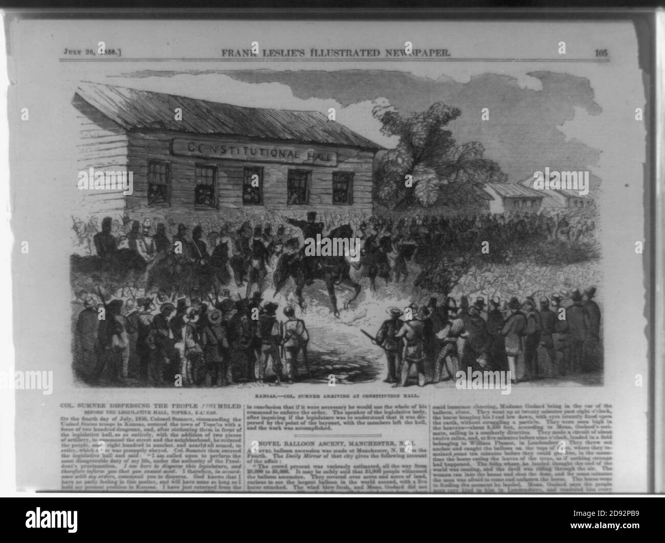 Kansas - Col. Sumner arriving at Constitution Hall. Col. Sumner ...