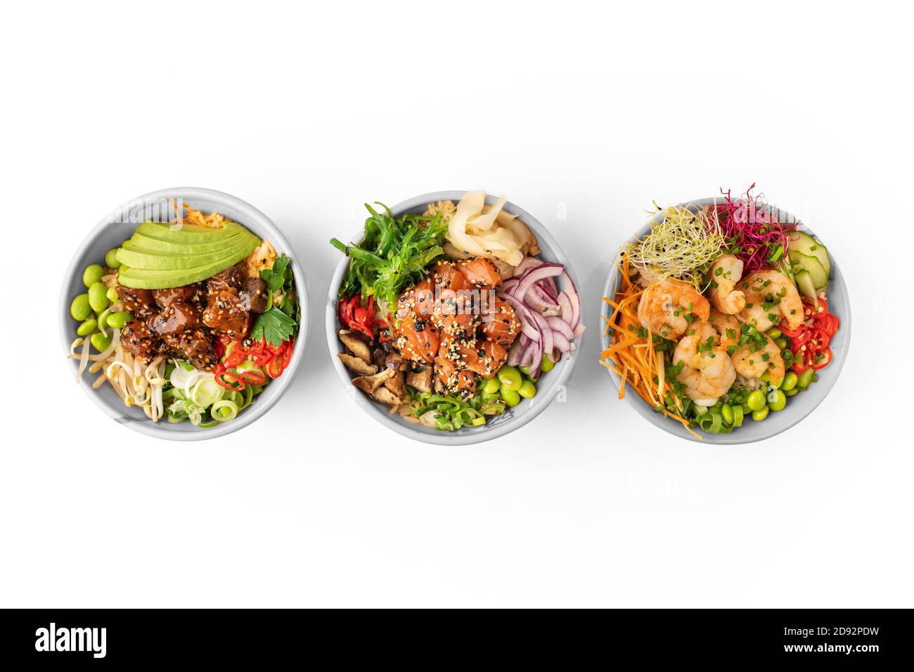 Poke bowls - Traditional Hawaiian dish Stock Photo - Alamy