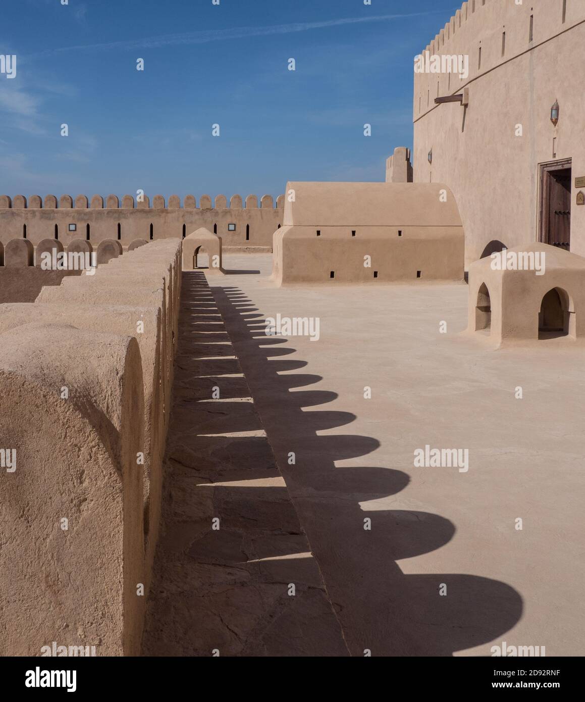 Rooftop of Al Hazm castle in Al Rustaq, Oman Stock Photo - Alamy