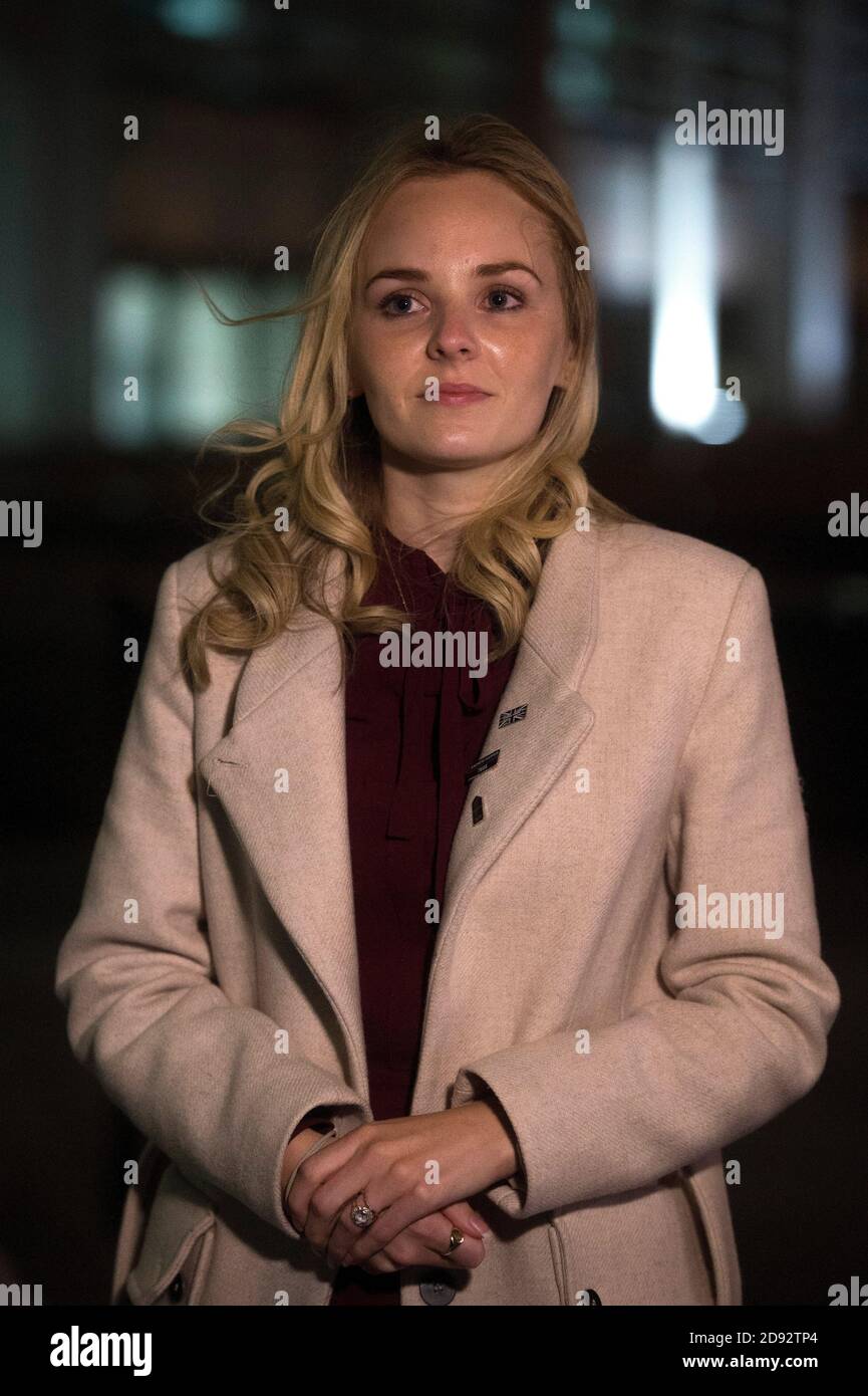 Lissie Harper, the widow of Pc Andrew Harper, speaks to the media at ...