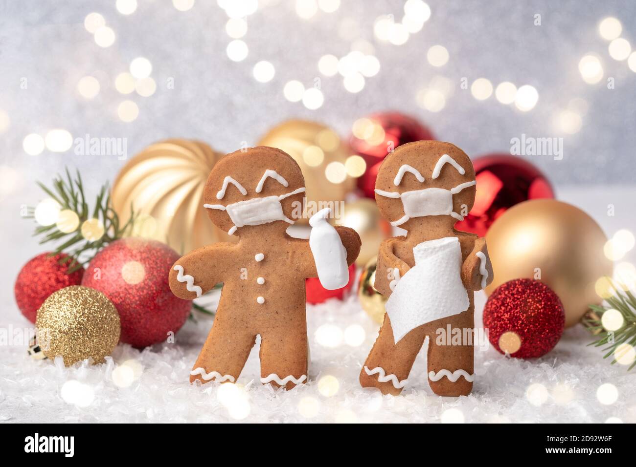 Christmas gingerbread men with a masks Stock Photo - Alamy
