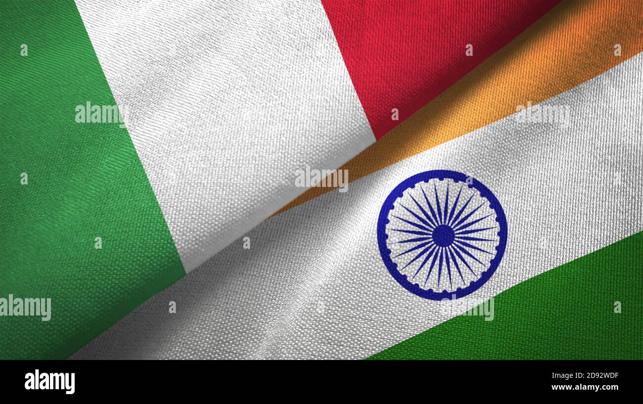 Italy and India two flags textile cloth, fabric texture Stock Photo - Alamy