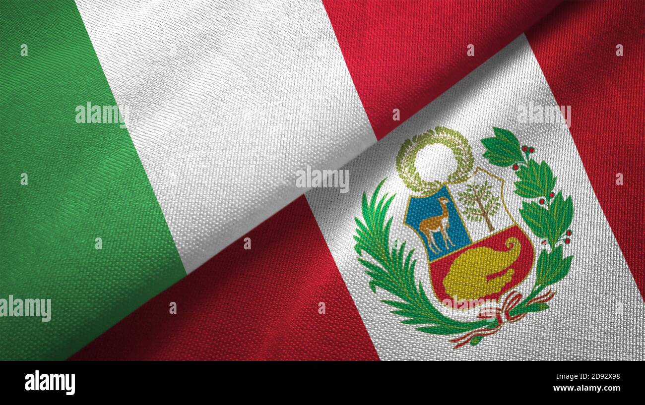 Italy and Peru two flags textile cloth, fabric texture Stock Photo - Alamy