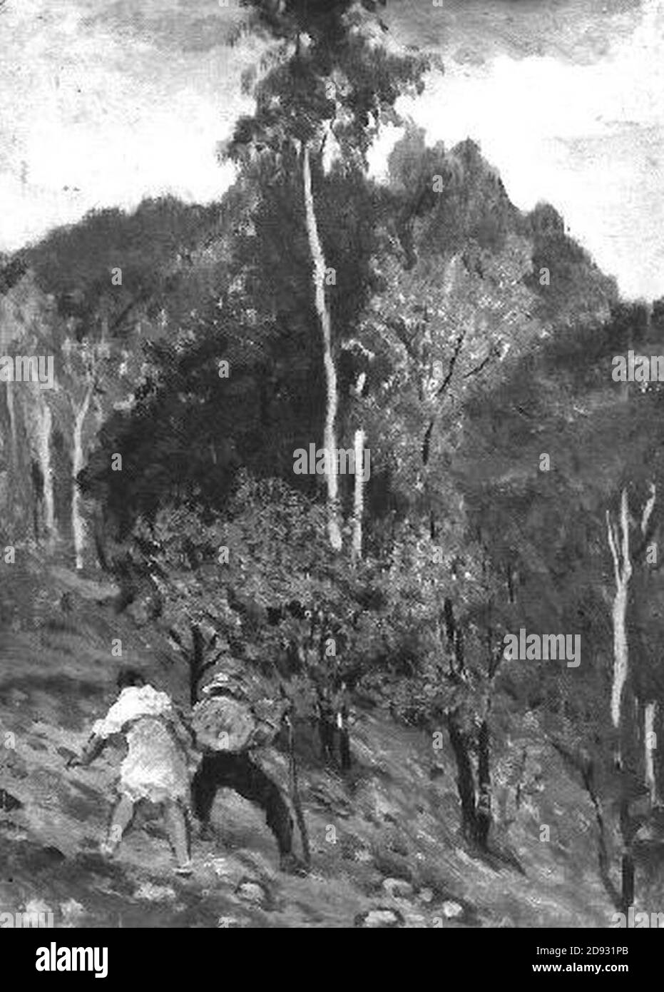 Karel Spillar 1871-1939 - Stromy na strani se dvema postavami Stock ...