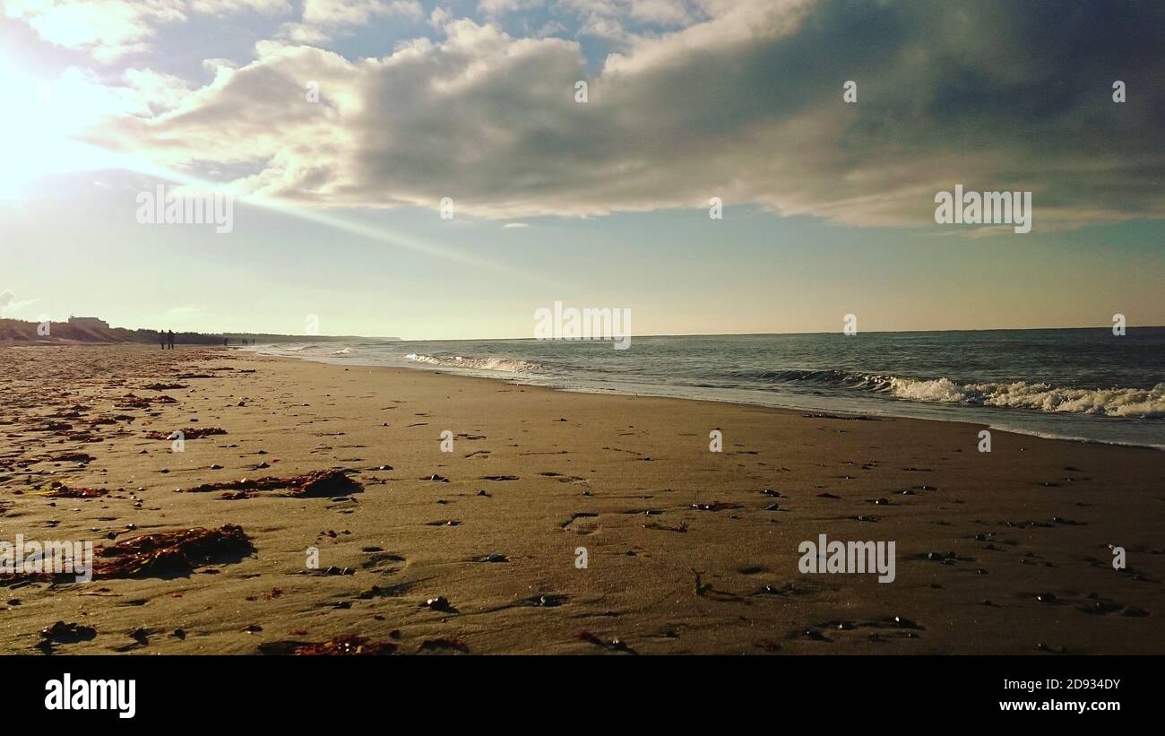 a cloudy day at the beach of the Baltic see germany Stock Photo - Alamy