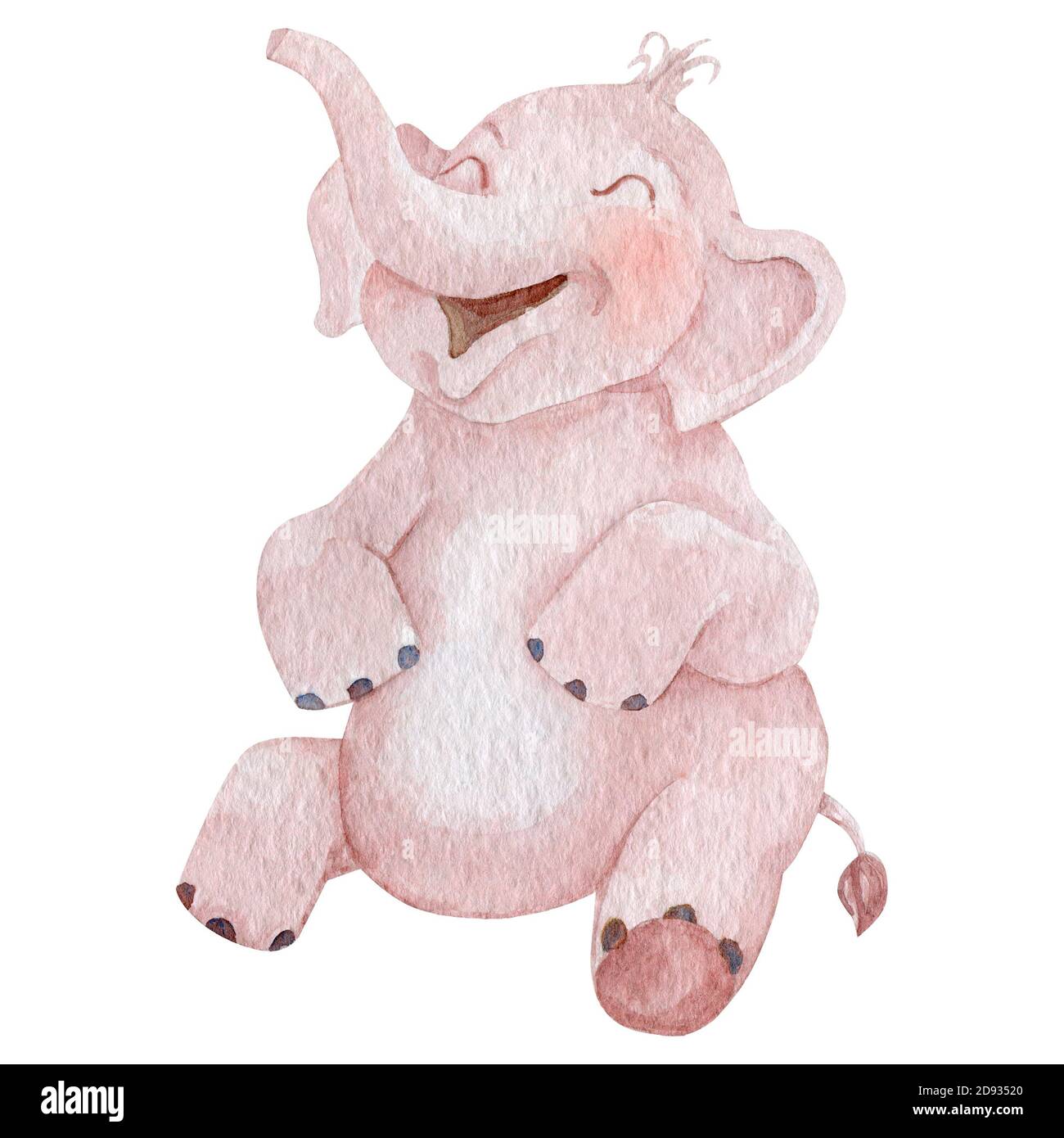 Hand painted pink elephant isolated on white background Stock Photo - Alamy