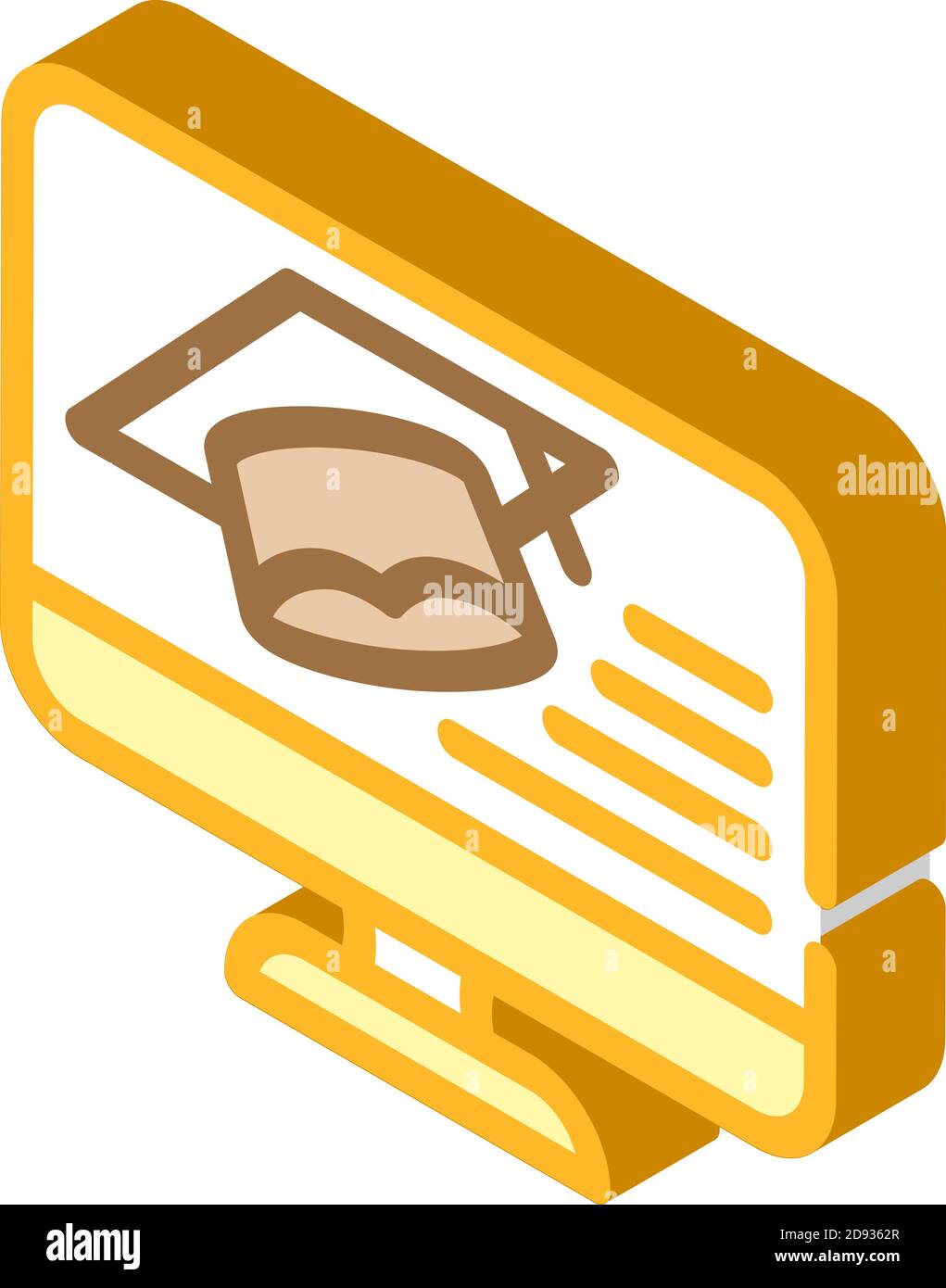 electronic education and graduation isometric icon vector illustration ...