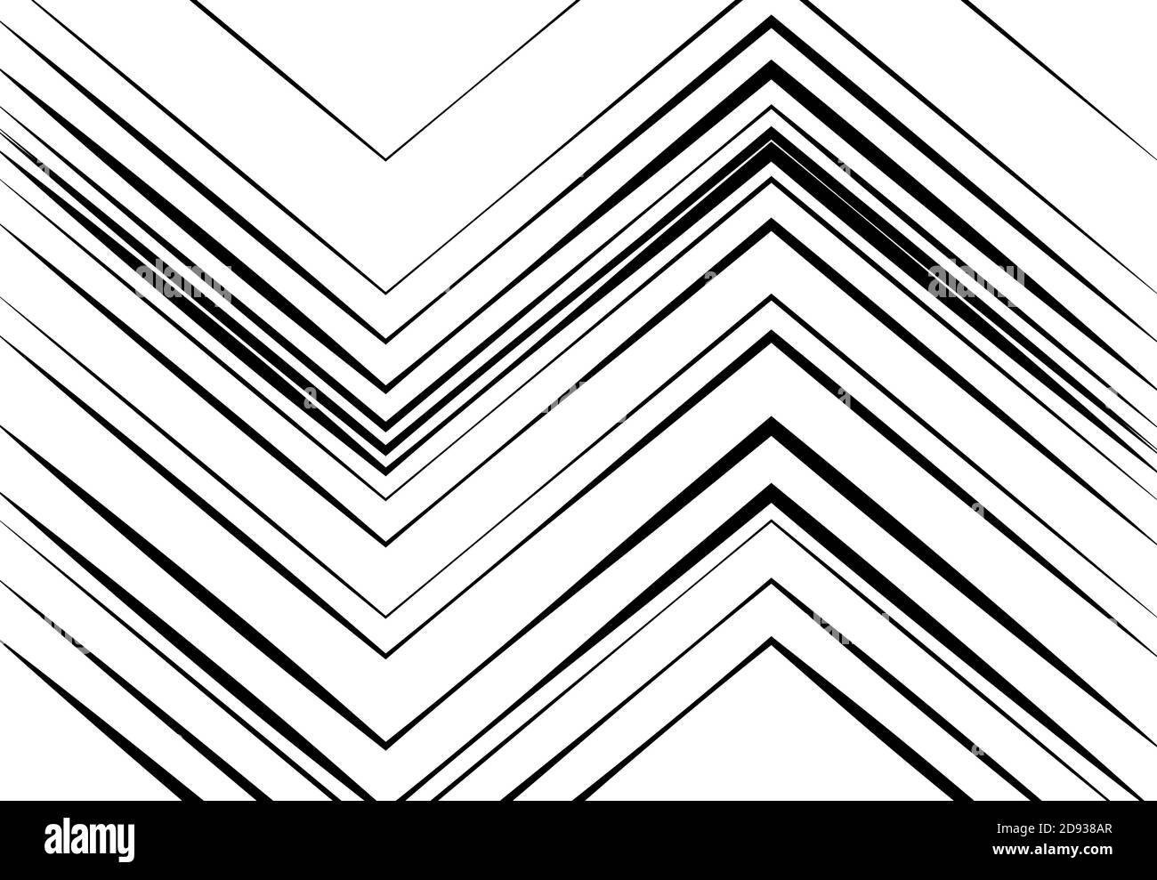 Corrugated, wavy, zig-zag, criss-cross lines abstract geometric black ...