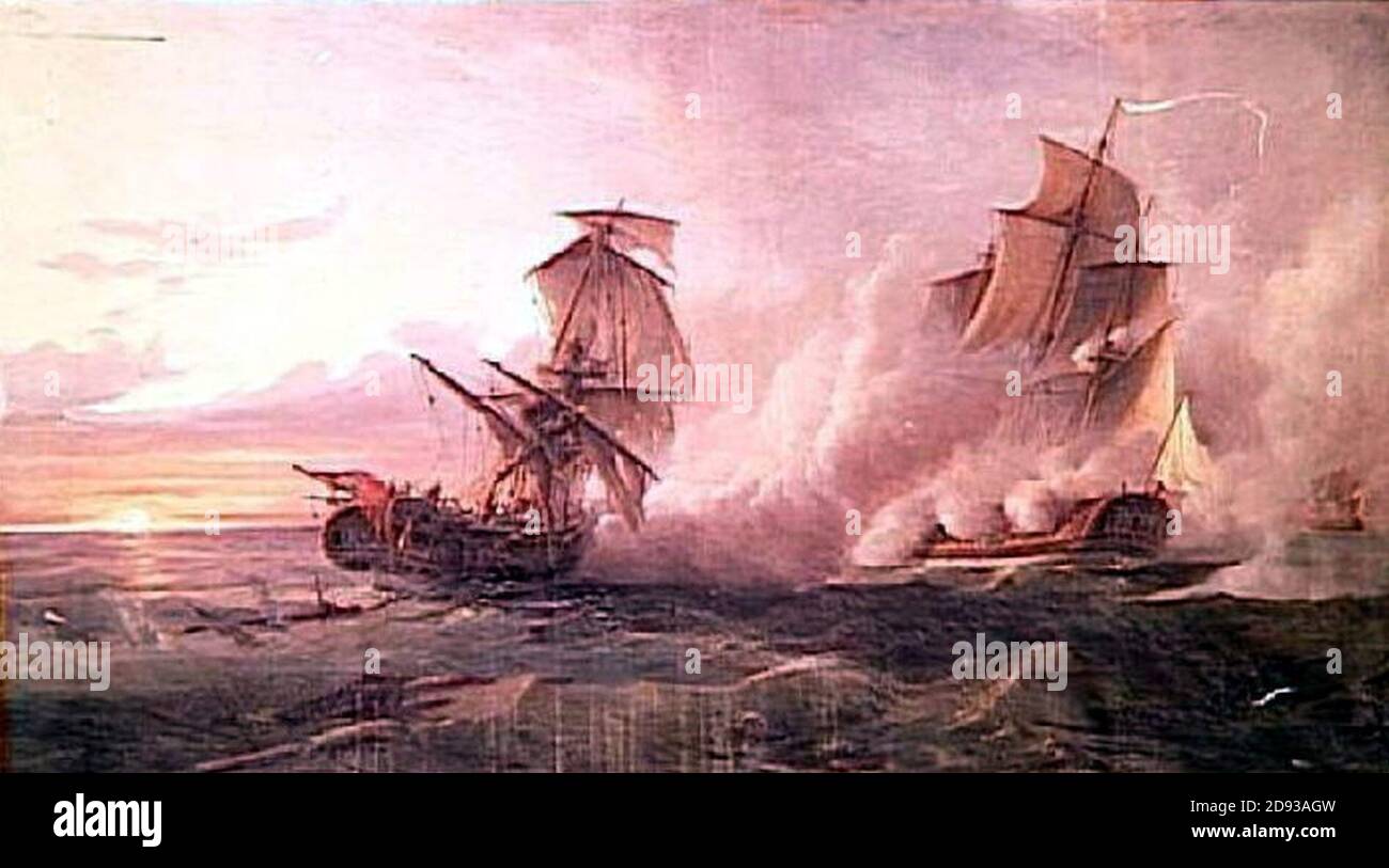 Junon vs HMS Fox Stock Photo - Alamy