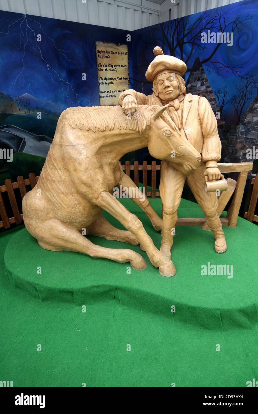 Old Meg and Tam wooden sculpture at Heads of Ayr Farm Park formerly ...