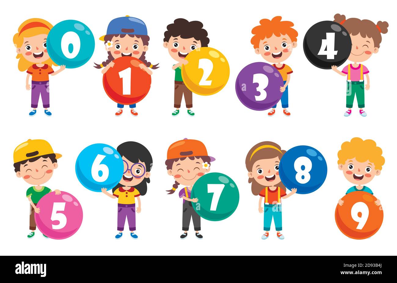 Concept Of Multi Colored Cartoon Numbers Stock Vector Image & Art - Alamy