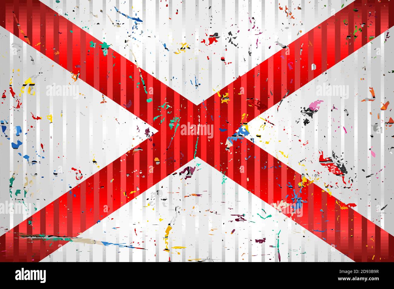 Alabama flag with color stains - Illustration, Three dimensional flag ...