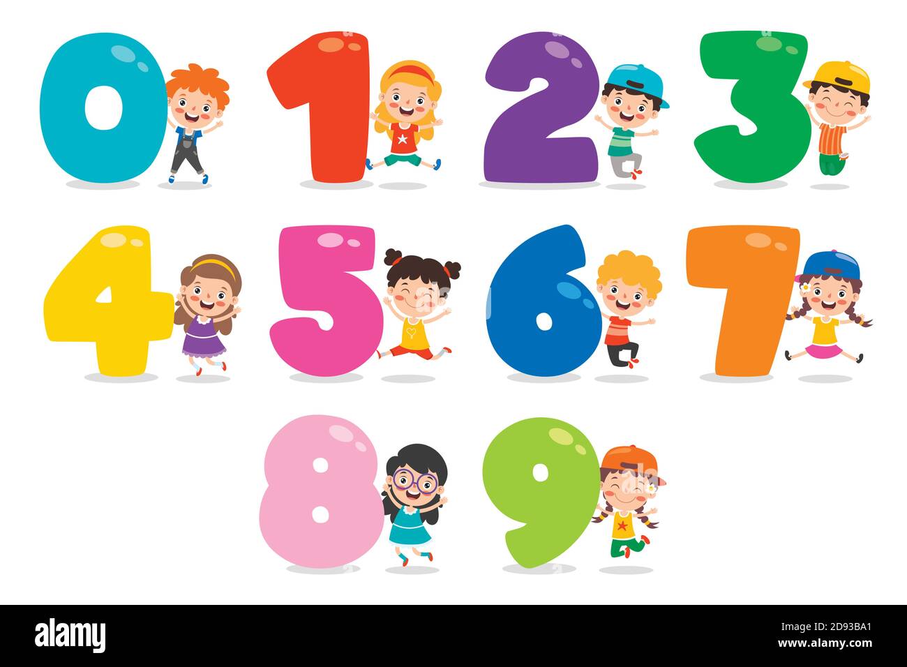 Concept Of Multi Colored Cartoon Numbers Stock Vector Image & Art - Alamy