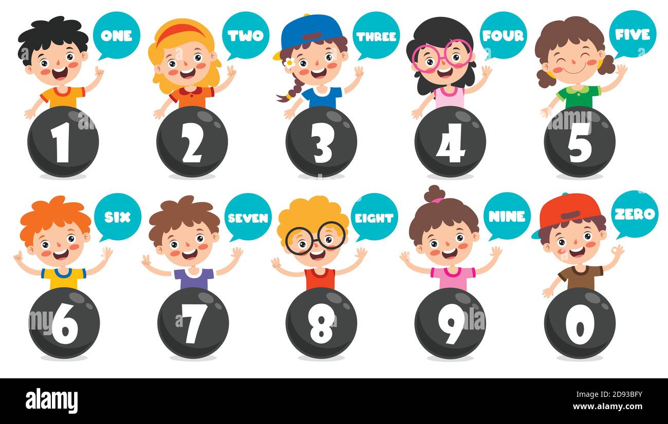 Concept Of Multi Colored Cartoon Numbers Stock Vector Image & Art - Alamy