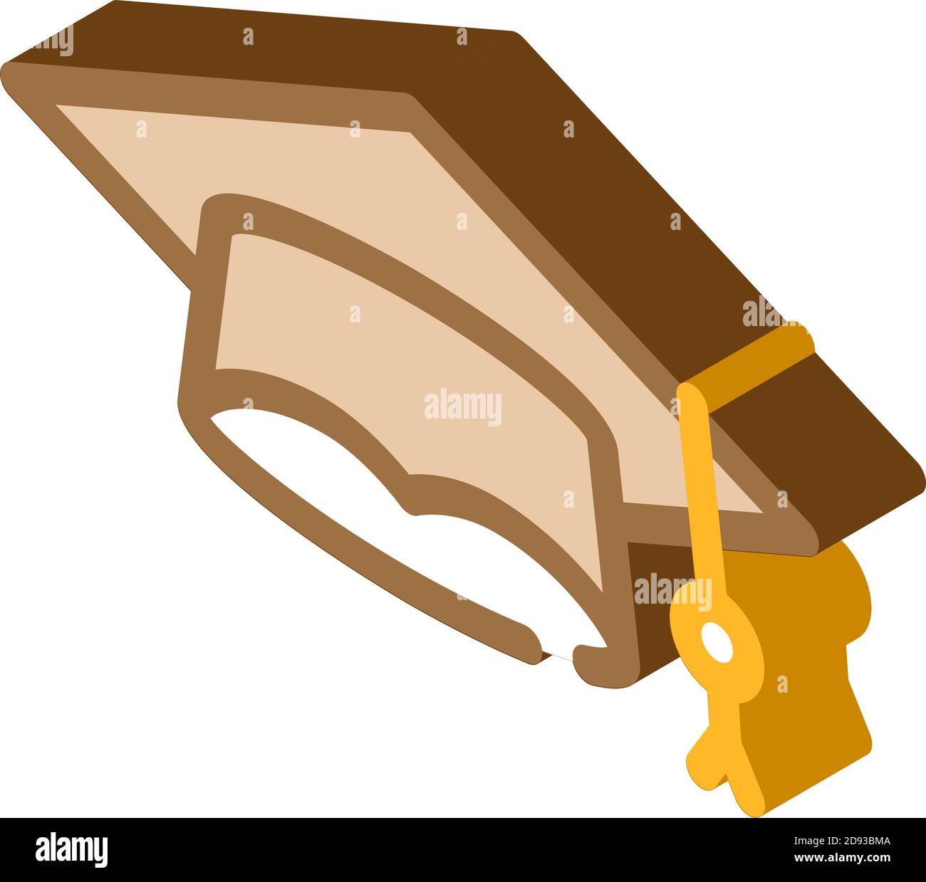 student graduation cap isometric icon vector illustration Stock Vector ...