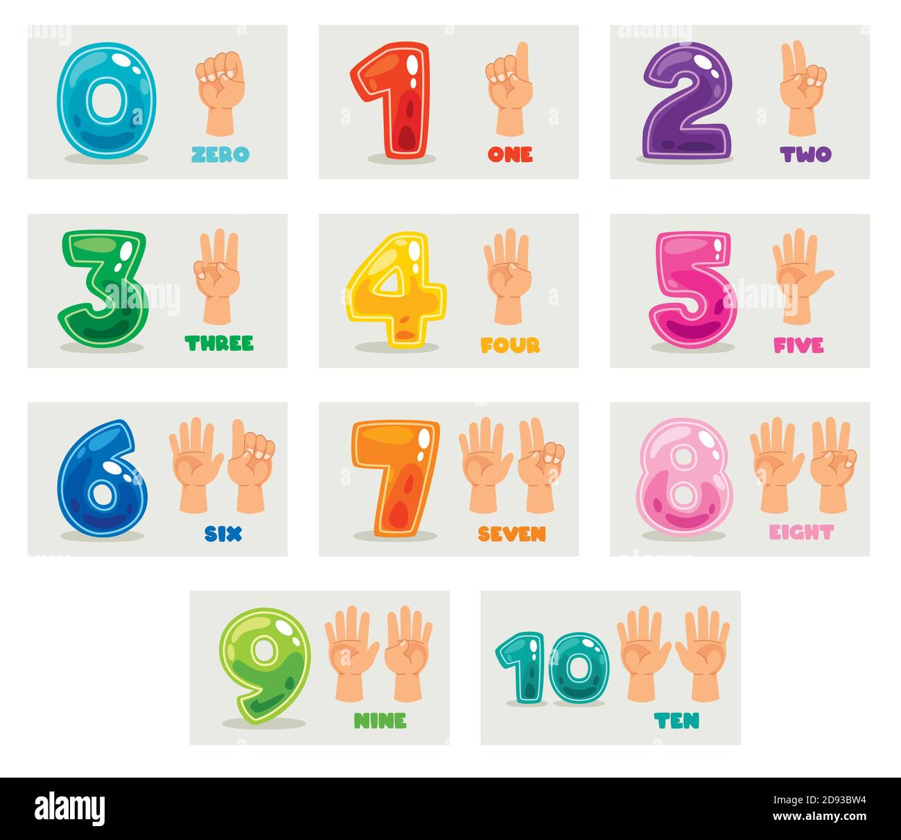 Concept Of Multi Colored Cartoon Numbers Stock Vector Image & Art - Alamy