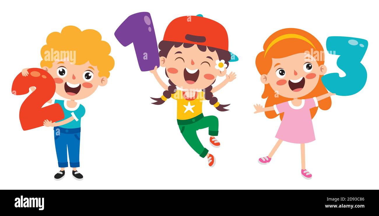 Concept Of Multi Colored Cartoon Numbers Stock Vector Image & Art - Alamy