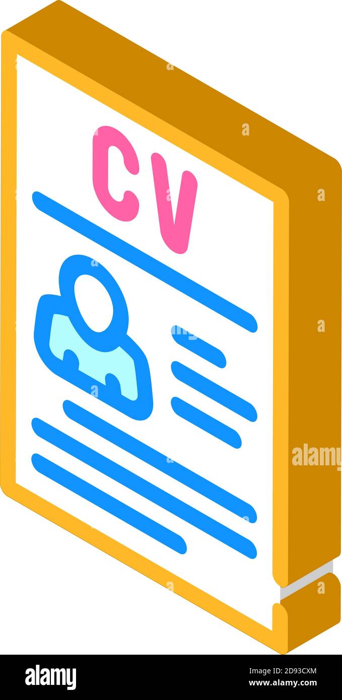 curriculum vitae cv isometric icon vector illustration Stock Vector ...