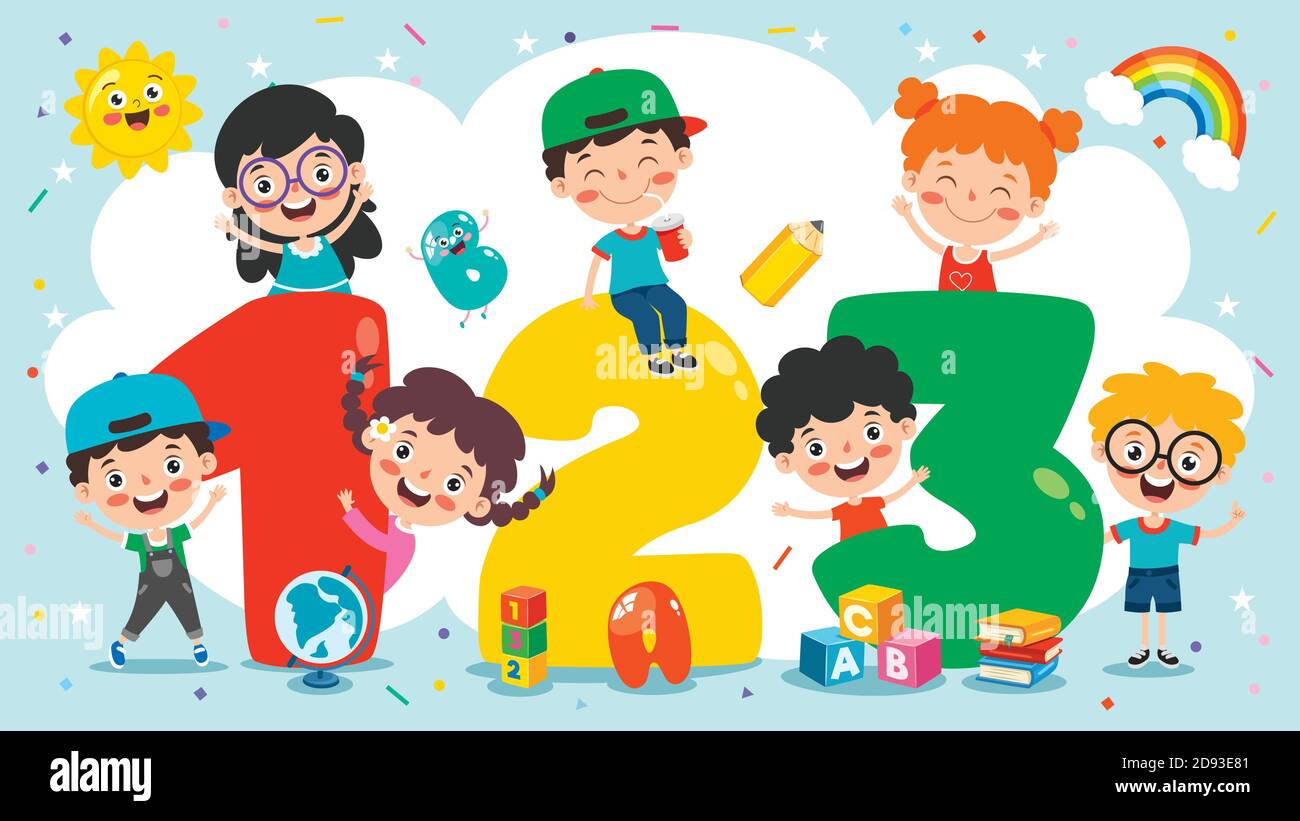 Concept Of Multi Colored Cartoon Numbers Stock Vector Image & Art - Alamy