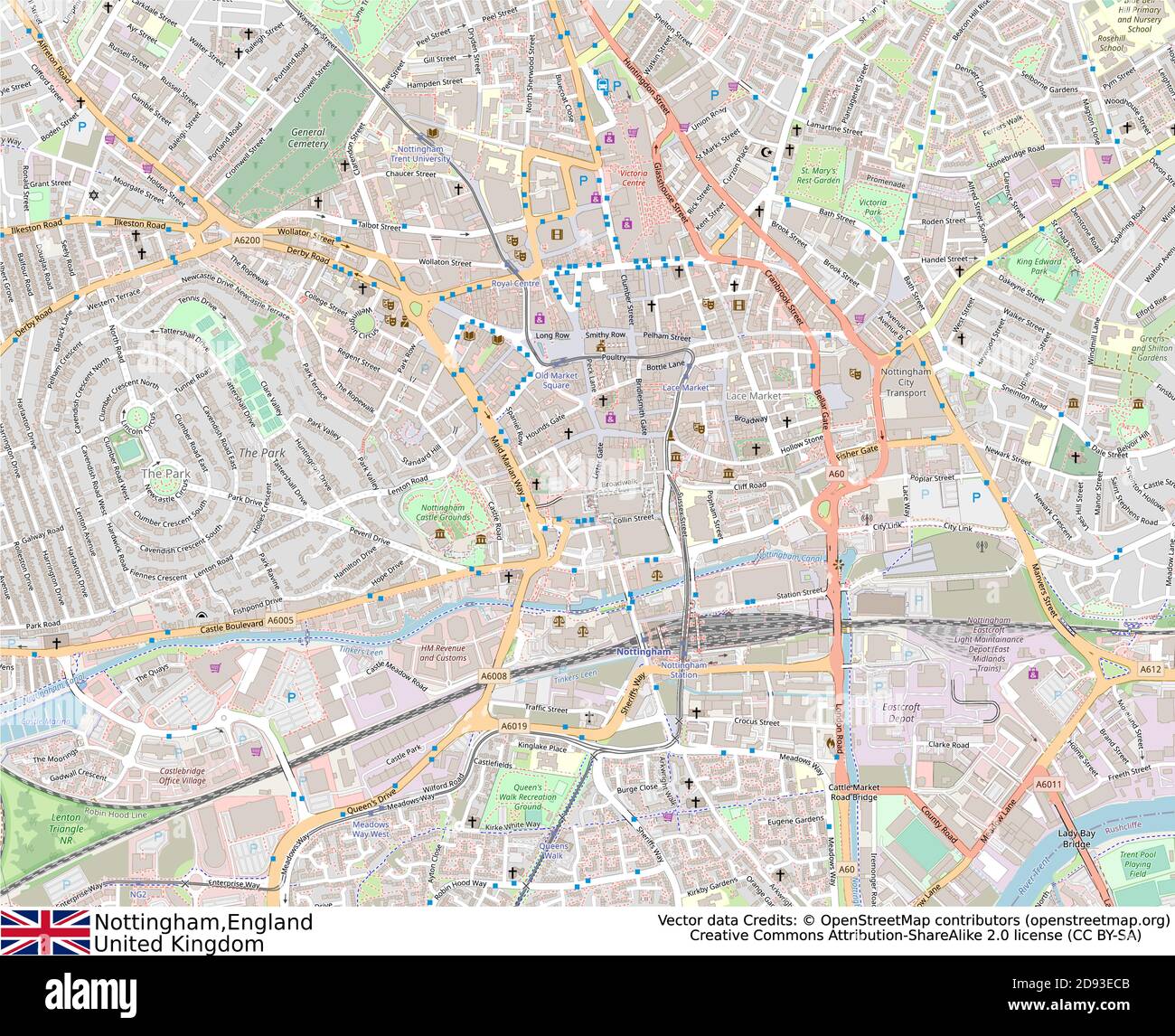 Nottingham vector map Stock Vector Images - Alamy