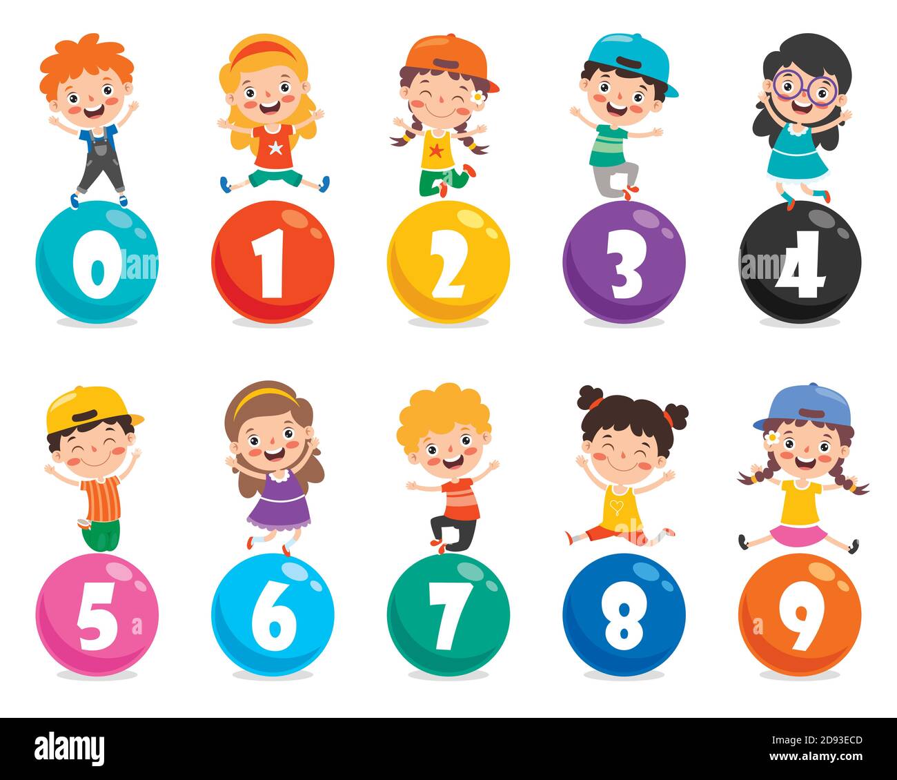Concept Of Multi Colored Cartoon Numbers Stock Vector Image & Art - Alamy